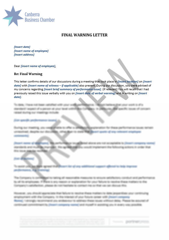 Warning Letter To Employee Employee Warning Notice Download 56 Free