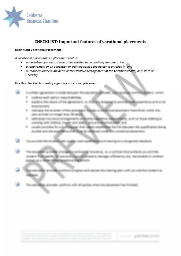 Checklist: Important Features of Vocational Placements – CBC Employer ...